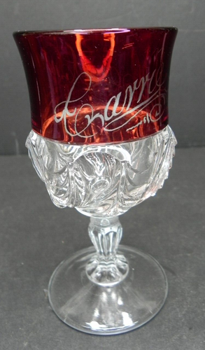 Antique EAPG 'Ruby Cut to Clear' Goblet-Los Angeles,1894 | eBay