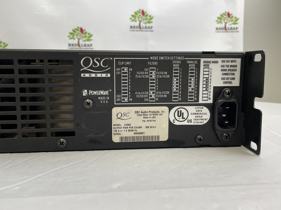 QSC CX502 Two Channel Professional Power Amplifier (SEE PHOTOS) | eBay