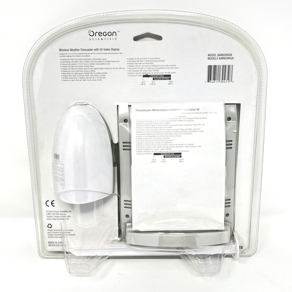 Oregon Scientific BAR609HGA Wireless Weather Forecaster Temperature ...
