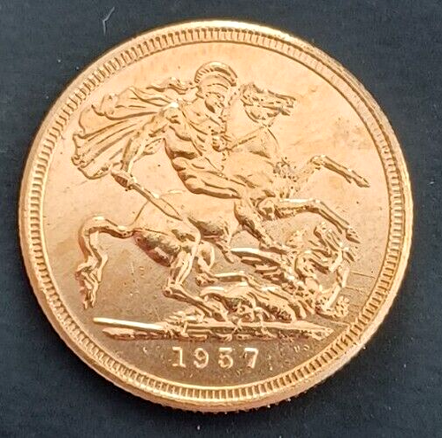 1957 Queen Elizabeth Sovereign, 22c Gold Plated - 8g Original Size | eBay