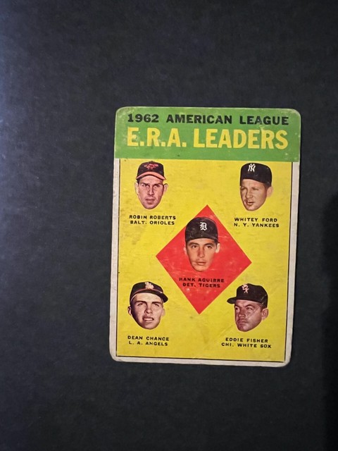 1963 Topps - League Leaders #6 Dean Chance, Eddie Fisher, Hank Aguirre ...