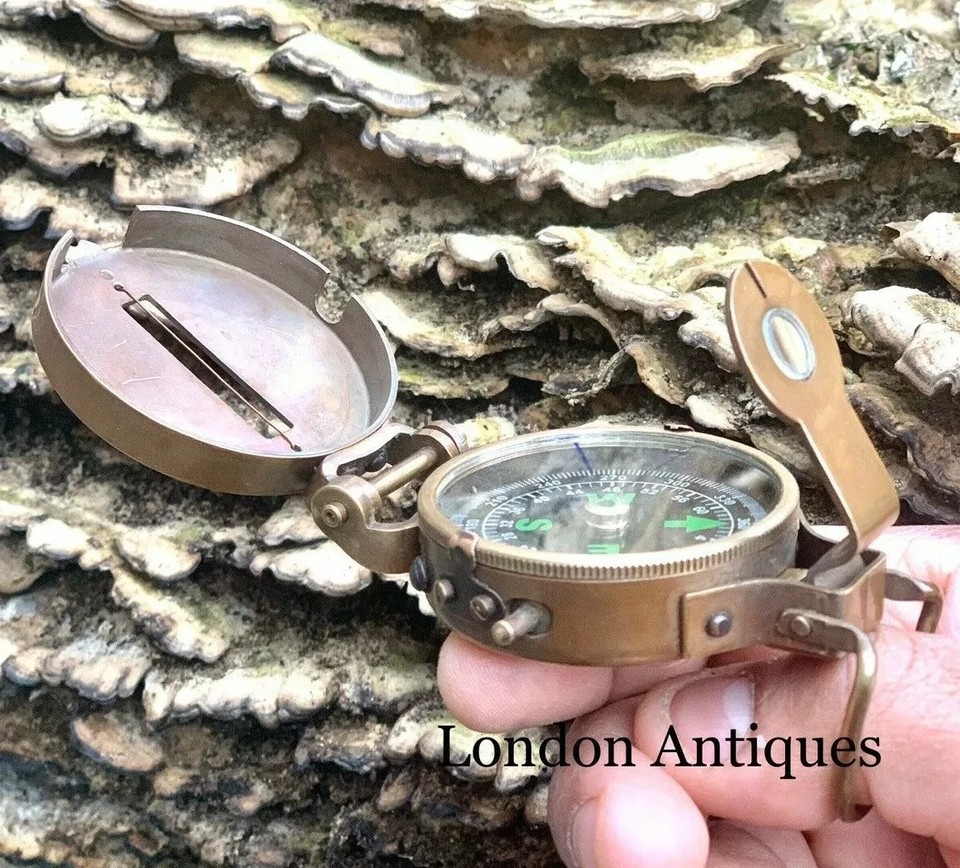 Soldiers Military Thumb Compass Vintage Brass WW2 1940 Navigation World ...