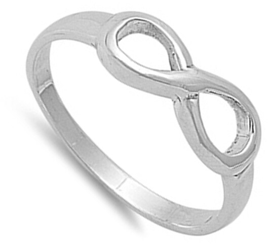 Infinity Plain Simple Love Friendship Ring .925 Sterling Silver Band ...