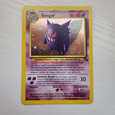 Gengar 5/62 Fossil Base Set Holo Vintage 1999 WOTC German Print (Near ...