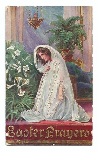 EASTER PRAYERS Greeting Postcard Embossed c1910 | eBay