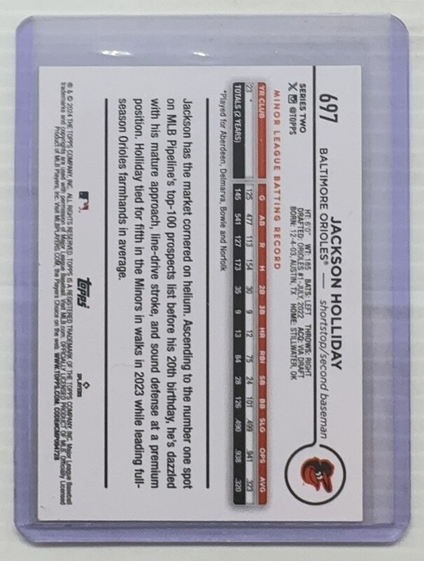 2024 Topps Jackson Holliday Fun Face Black Box Variation SSP Rookie RC ...