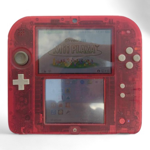 Nintendo 2DS Crystal Red Limited Edition 4GB SD card Read Description ...