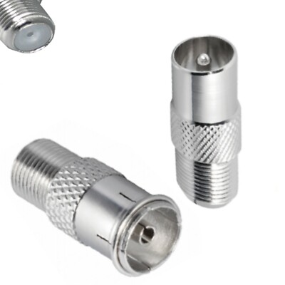 4 Adapter SAT TV Kabel F-BUCHSE iEC Stecker Buchse Antennenkabel ...