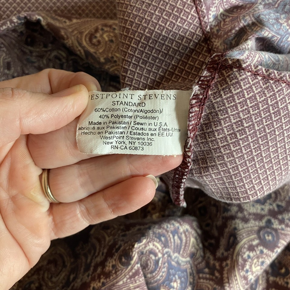 Vtg West Point Stevens Paisley Queen Size Bed Sheet Sheets Set Fitted ...