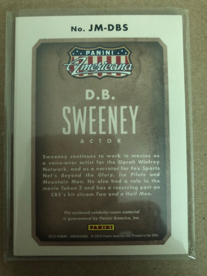 2015 Panini Americana #JM-DBS D.B. Sweeney "Jumbo Materials" #’d /199 ...