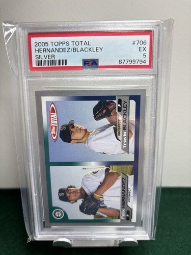 PSA 5 Felix Hernandez Blackley 2005 Topps Total 706 Rookie Card Silver ...