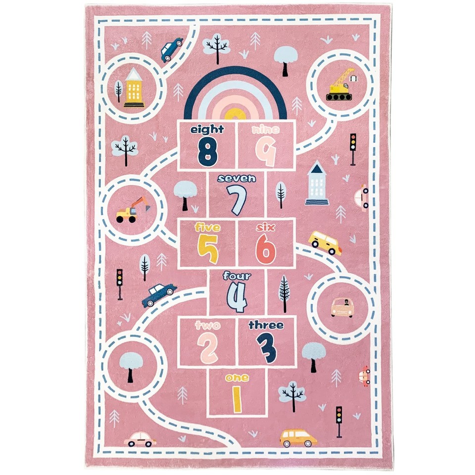 Kids Carpet Hopscotch Play Rug Mat 4x6Ft Large Area Rug Car Rug ...