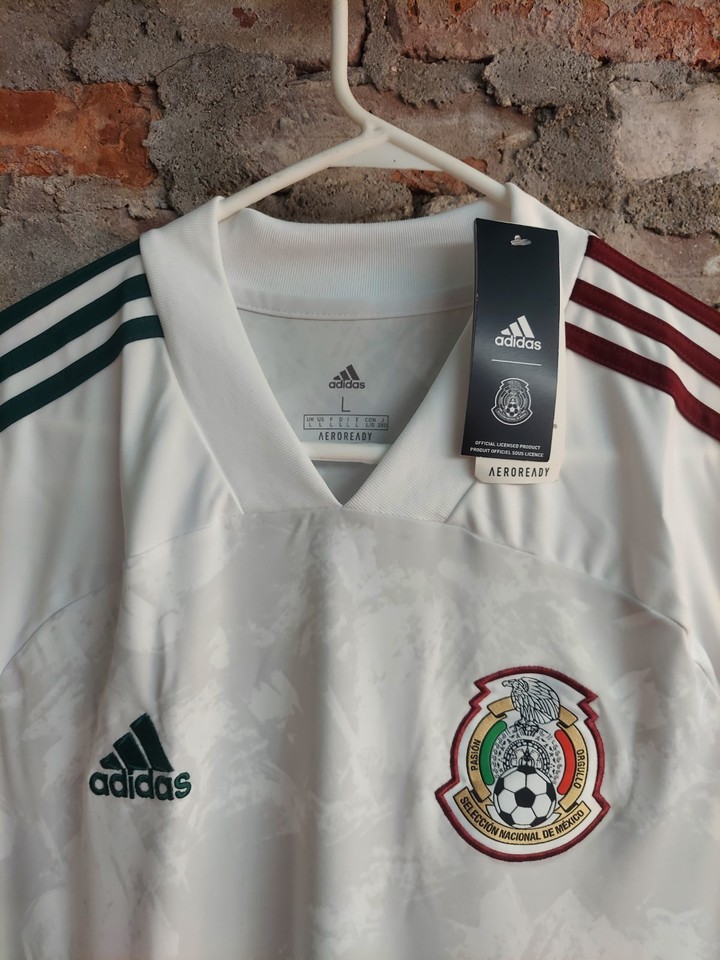 New Adidas Jersey Mens Sz L White Mexico Mexican National Team El Tri ...