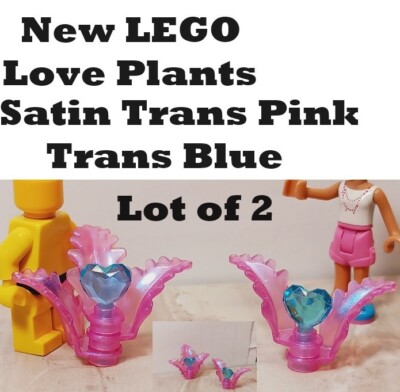 New LEGO LOVE Plants Lot of 2 Unique Color Pink Satin Translucent Blue ...
