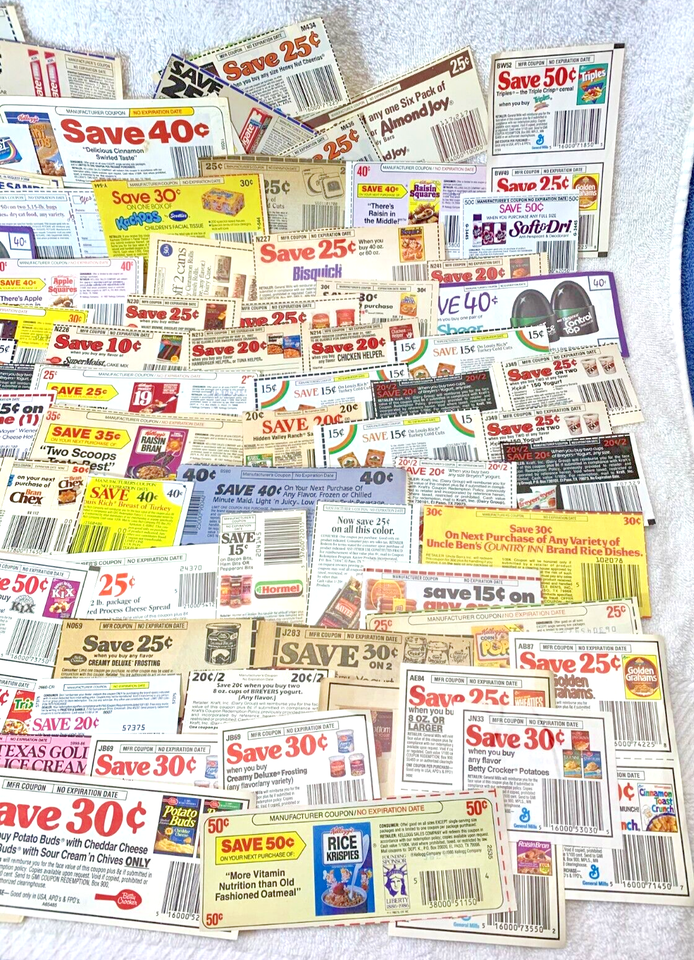 Lot of 85+ VTG Grocery Coupons w/UPC & NO EXPIRATION ~ Advertising ...
