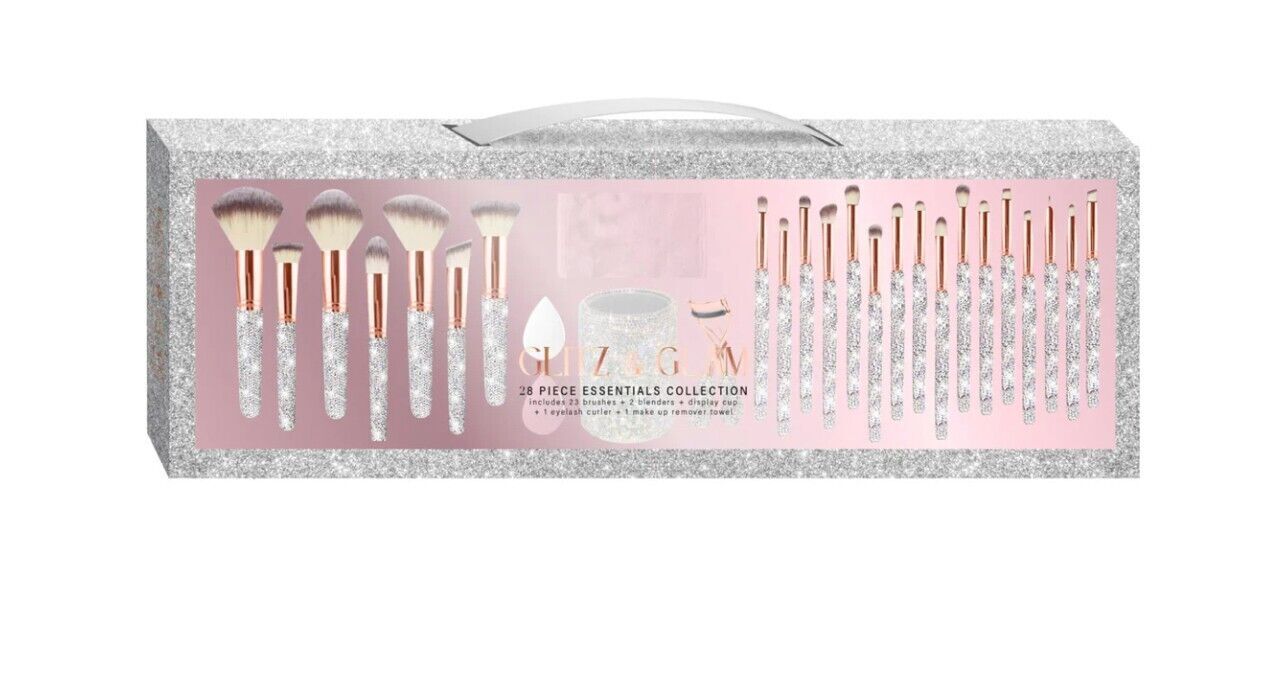 Glitz & Glam 28 Piece Essentials Collection Brush Set - Silver for sale ...