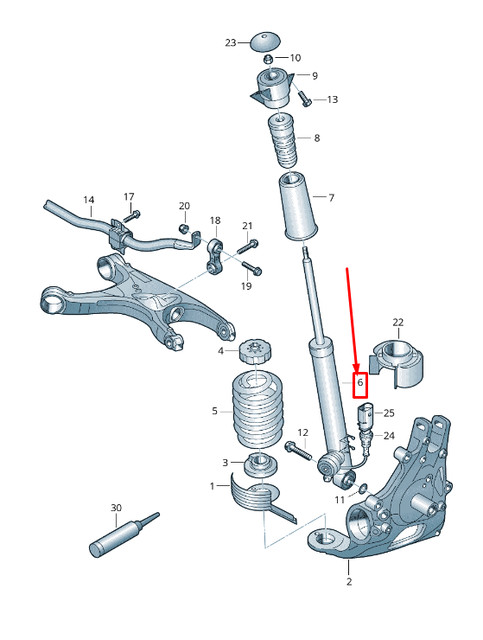 Audi OEM 09-15 Q5 Rear Suspension-shock Absorber 8R0513025K for sale ...
