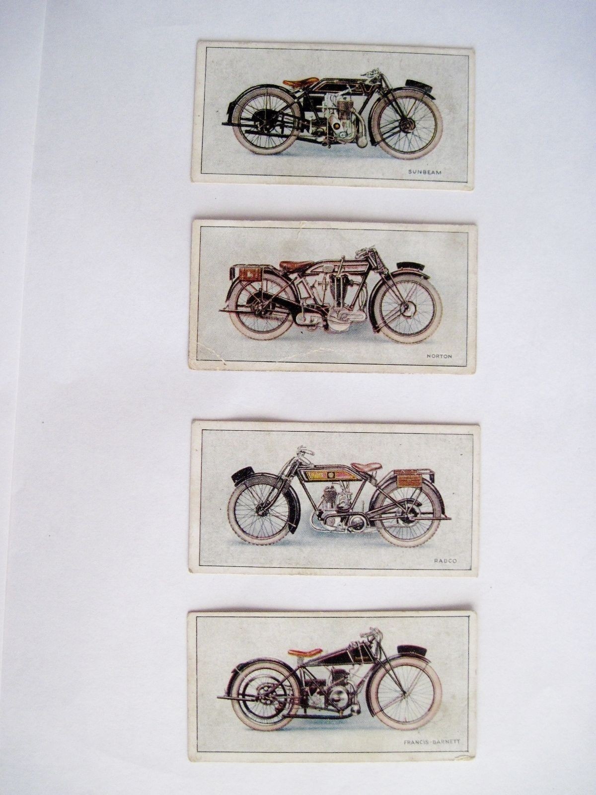 Very Rare Set of "W.D. & H.O. Wills Cigarettes "Motorcycle Advertising ...