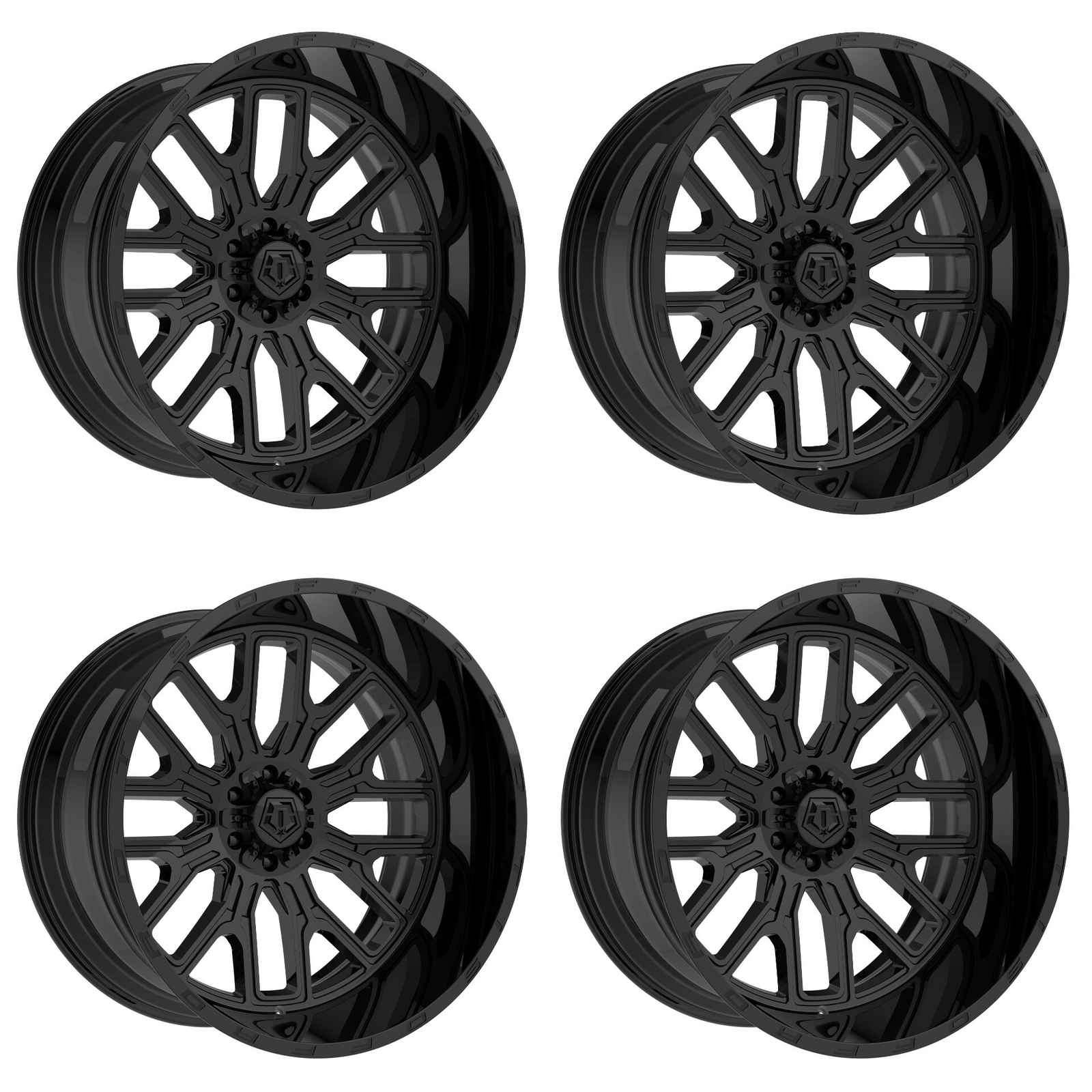 Set 4 20" TIS 560B Gloss Black 20x10 Wheels 5x5.5 5x150 -19mm For ...