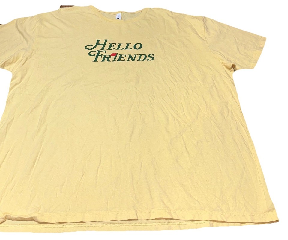Master’s Golf Crewneck Yellow Cotton Short Sleeve T-Shirt Hello Friends ...