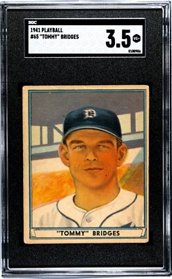 1941 PLAYBALL BASEBALL #65-TOMMY BRIDGES- TIGERS - GRADED SGC-VERY ...