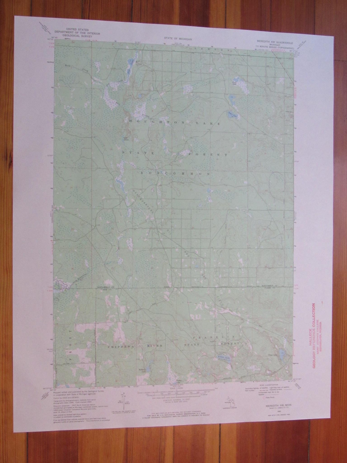 Meredith NW Michigan 1971 Original Vintage USGS Topo Map | eBay