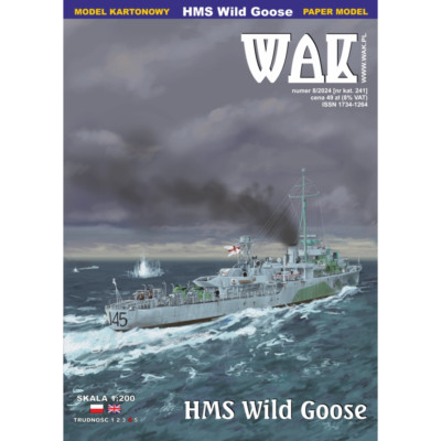 Card Paper Cut Out Model Kit WAK HMS Wild Goose Laser Cut Frame Scale 1 ...