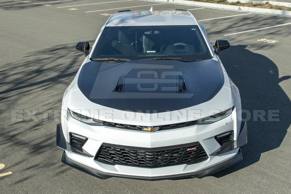 HYDRO-DIPPED Carbon Fiber For 16-18 Camaro SS Front Canards Dive Plane ...