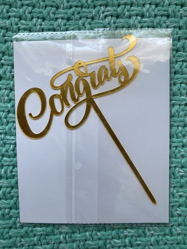 NEW Congratulations Cake Topper Plant Stake Graduation Engagement Gift ...