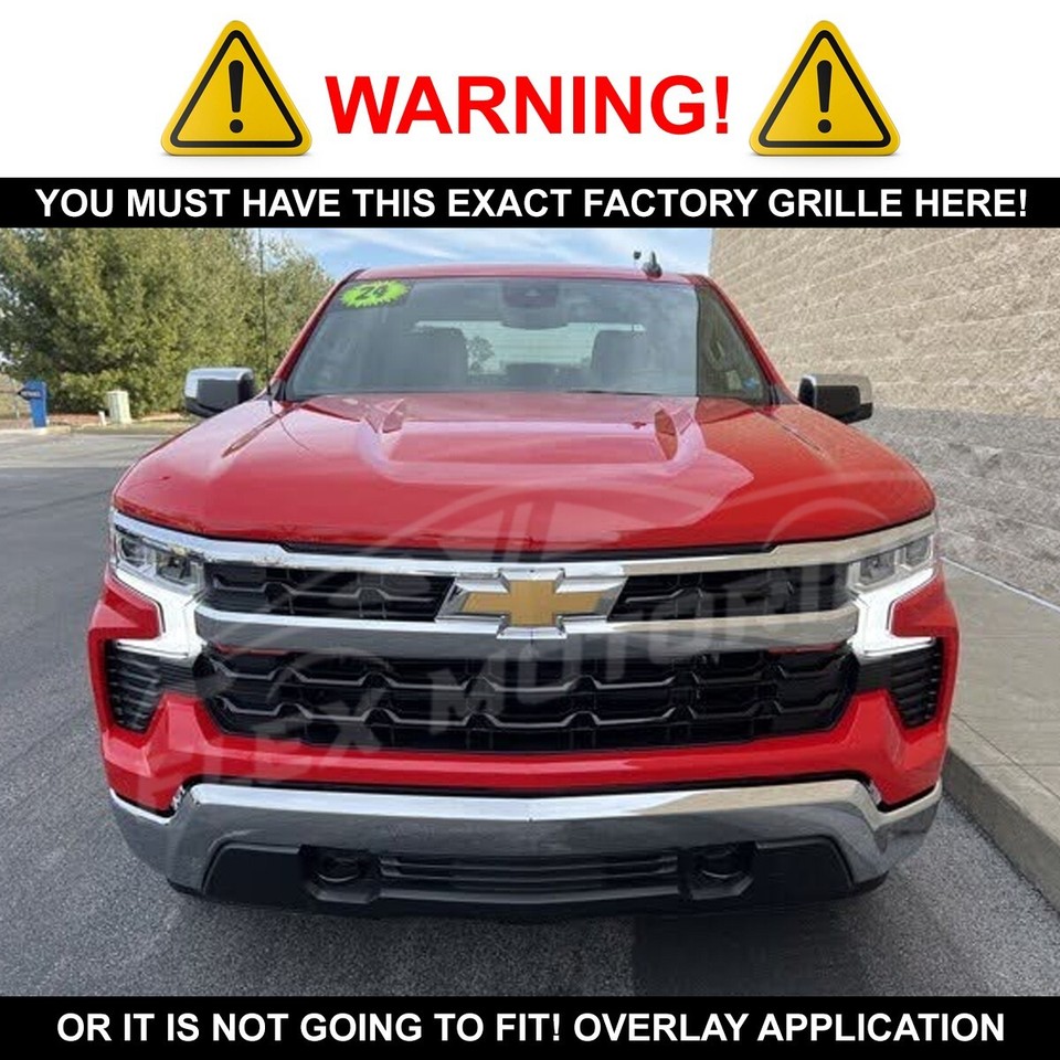 2022-2025 Chevy Silverado 1500 LT / RST Chrome Grille Grill Overlay ...
