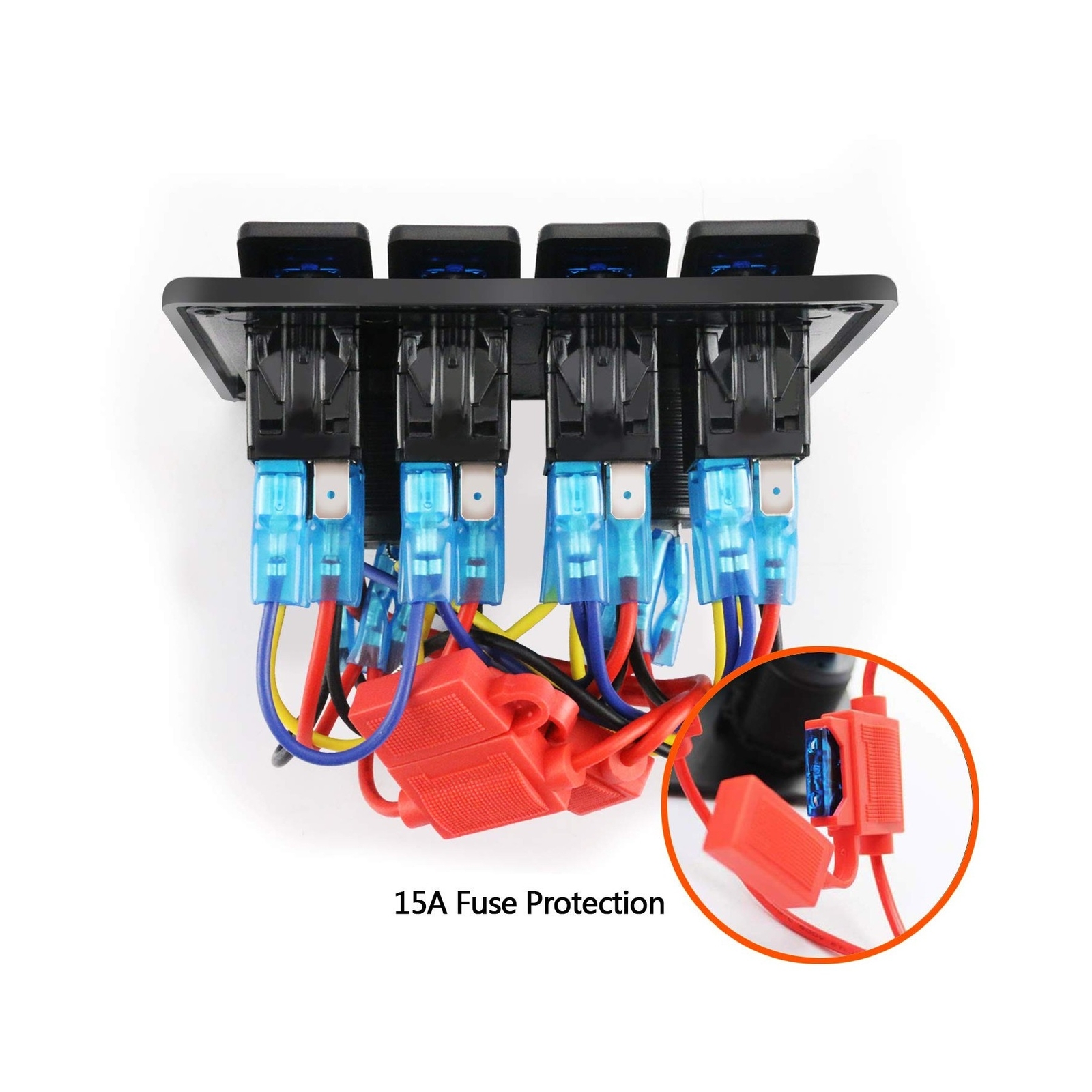 FXC 4 Gang Waterproof Marine Boat Rocker Switch Panel Gang with Dual ...
