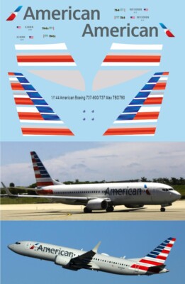 1/144 Decals for Boeing 737 800 737 Max American Airlines Decal TBD790 ...