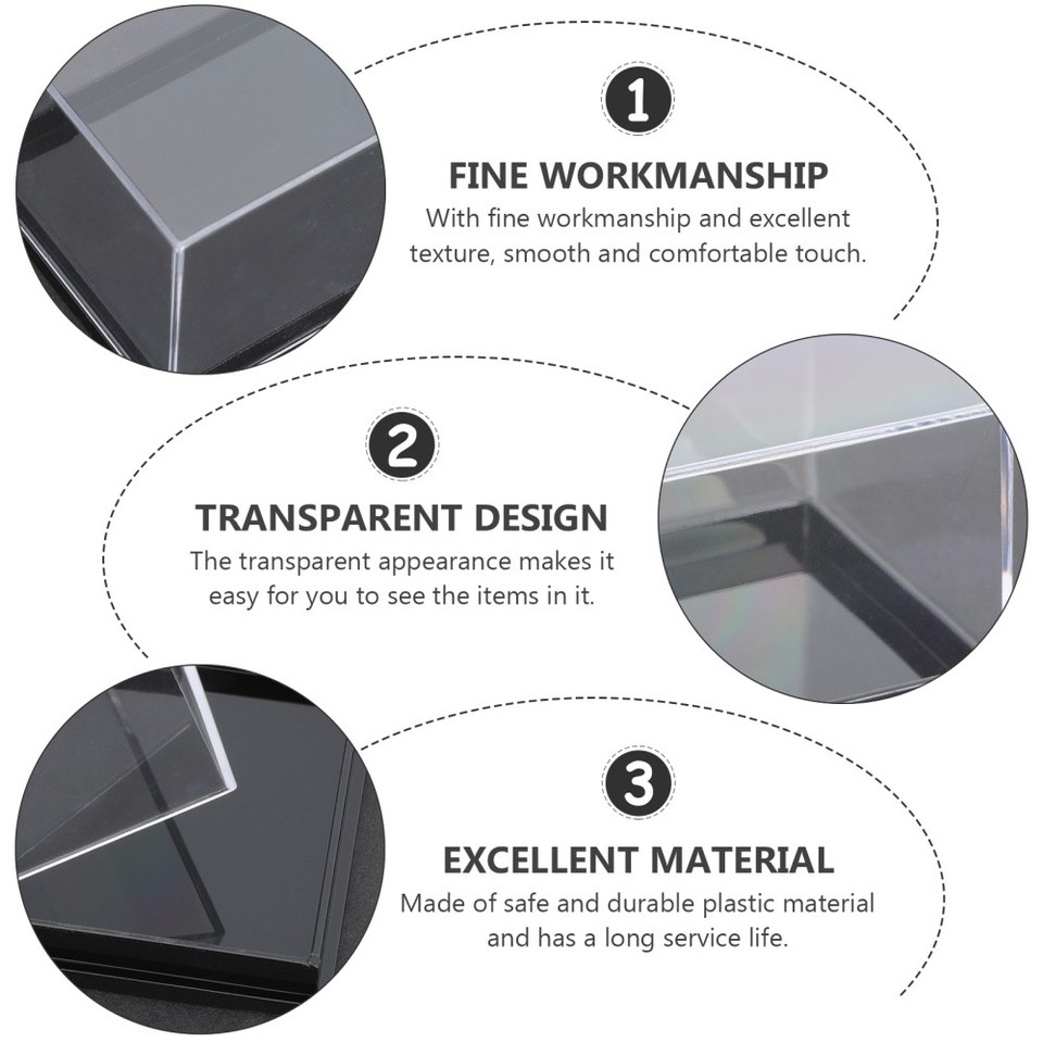 2 Pack Mineral Specimen Display Box Storage Boxes Cabinet Platic Cases ...