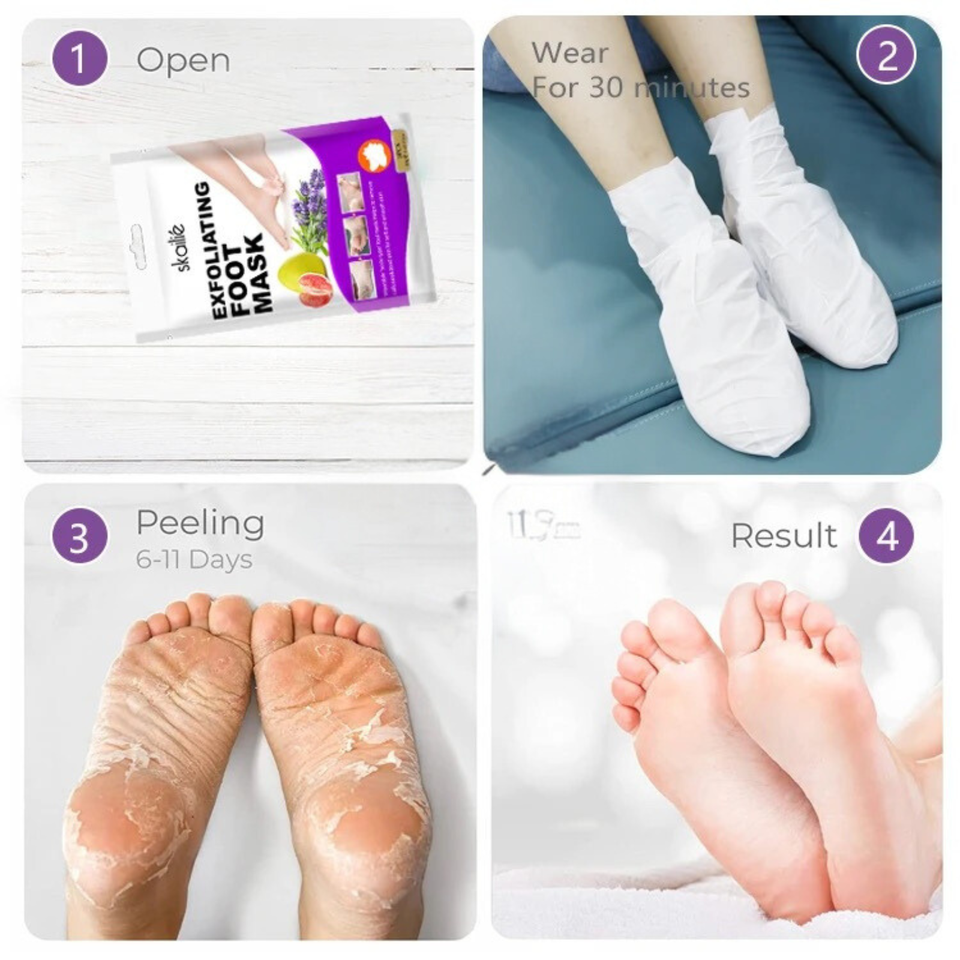 3x Exfoliating Foot Peel Socks Lavender Mask Soft Feet Remove Dead Skin ...