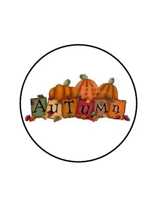 48 AUTUMN PUMPKIN FALL ENVELOPE SEALS LABELS STICKERS 1.2" ROUND | eBay