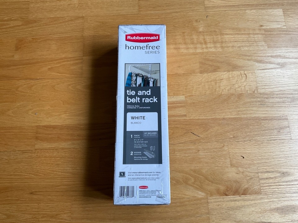 New RUBBERMAID TIE AND BELT RACK SLIDE-OUT/TELESCOPING FOR CLOSET RACK ...