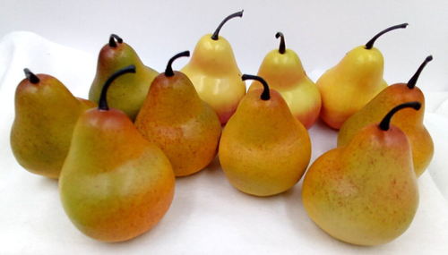 Artificial Faux Fruit Pears Plastic Stem Green Yellow Red Pink Indoor ...