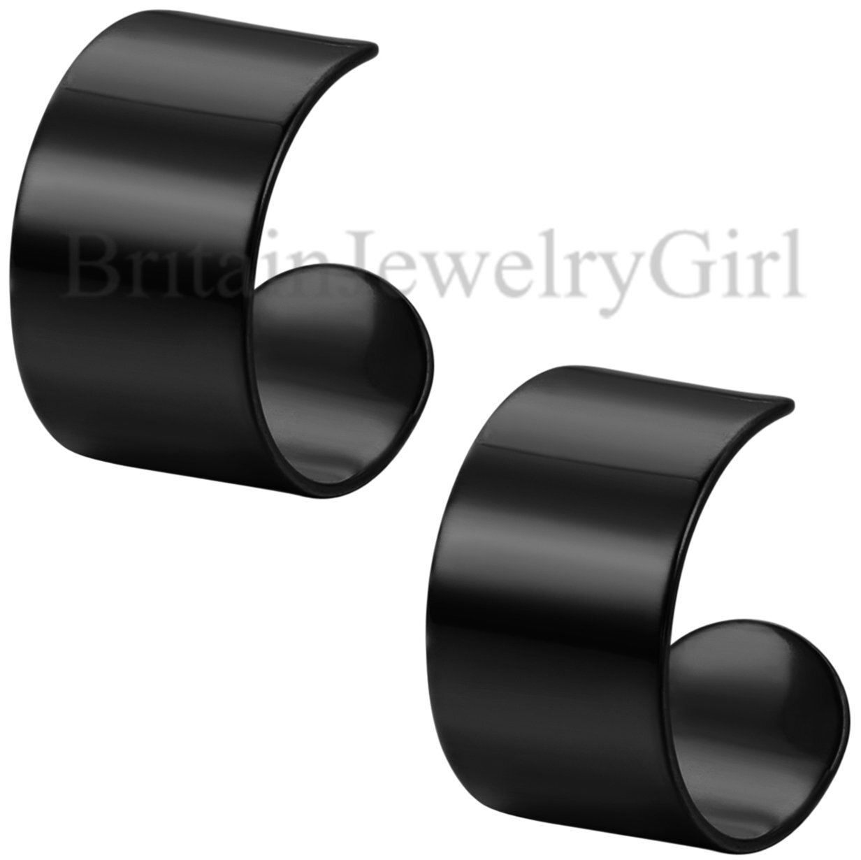 2-6pcs Men Women 6MM Wide Stainless Steel Ear Cuff Ear Clip Non ...