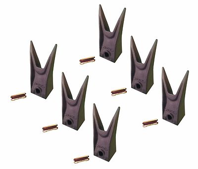 6- Bobcat Stye Mini Excavator / Skid Bucket Teeth w/ Pins - 7107321 ...
