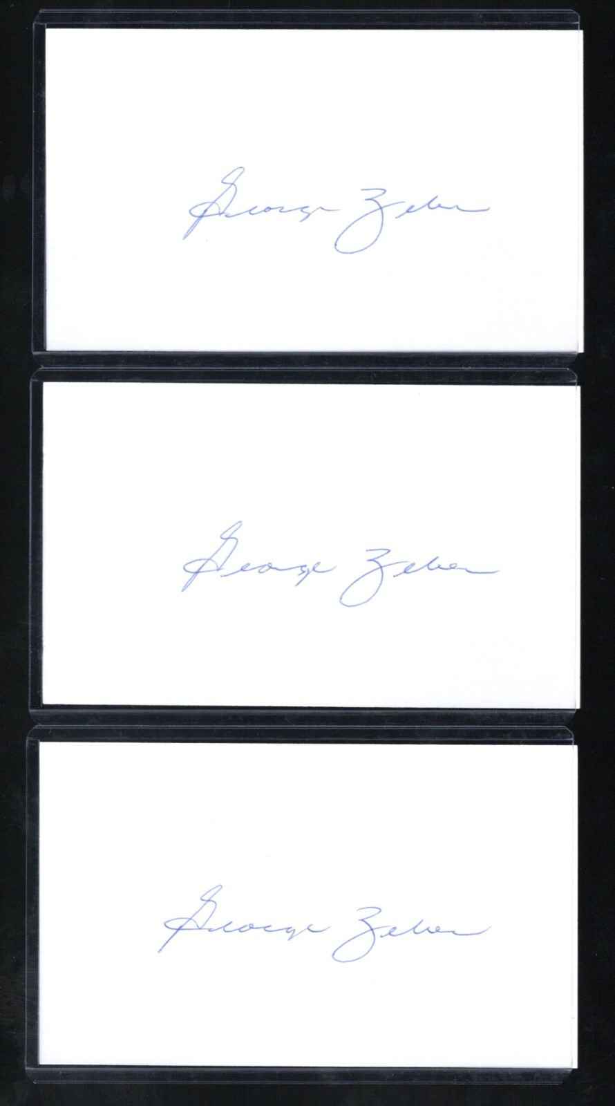 (3) GEORGE ZEBER INDEX CARD SIGNED 1977 WS CHAMPS NY YANKEES PSA/DNA ...