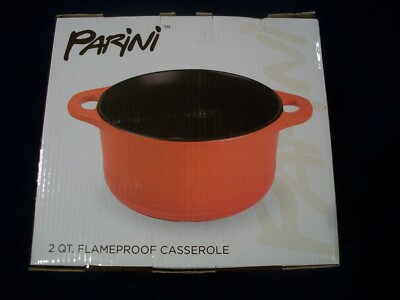 PARINI COOKWARE 2 QUART FLAMEPROOF CASSEROLE with LID New IN box | eBay