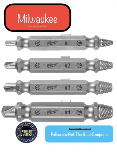 Milwaukee Tool 49-57-9001 M2 Hard Screw Extractor 4Pc Set | eBay