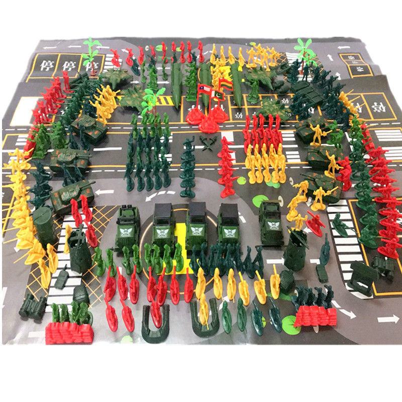 Toy Soldier Military Model Set Corps Aircraft Tanks Plastic Soldiers ...
