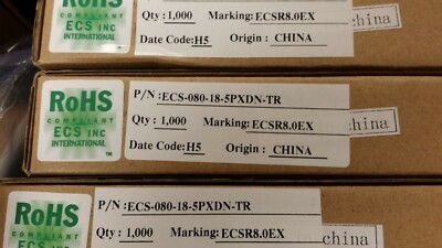 (100 PCS) ECS-080-18-5PX-DNTR BY ECS CRYSTAL, 8 MHZ 18PF SMD H=4.3MM | eBay