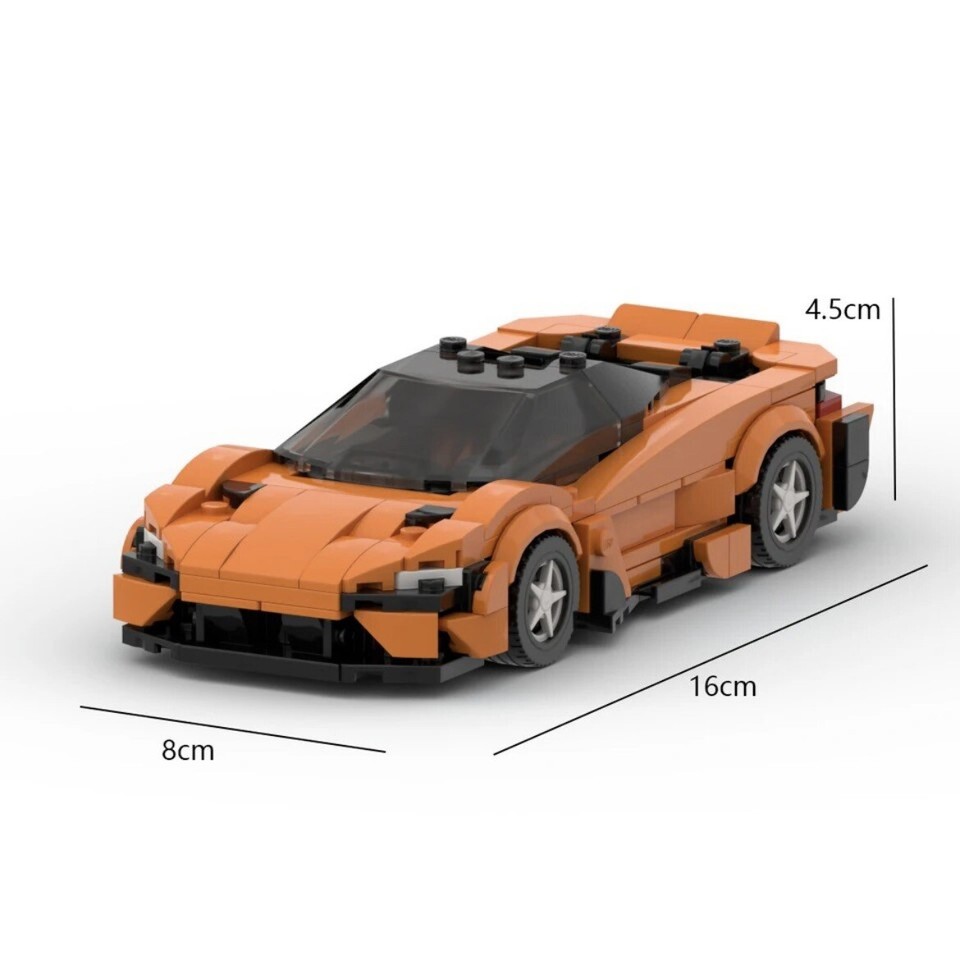 Brick Works Orange McLaren 765lt Racing Sports Car MOC Legos Toy | eBay