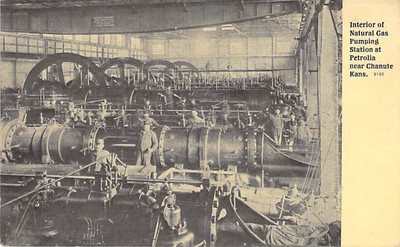 Interior of Natural Gas Pumping Station at Petrolia near Chanute, Ks ...