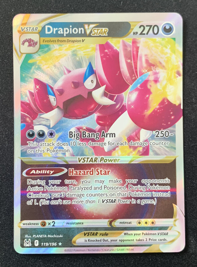 Drapion VSTAR 119/196 Lost Origin Ultra Rare Holo Pokemon TCG Card NM ...