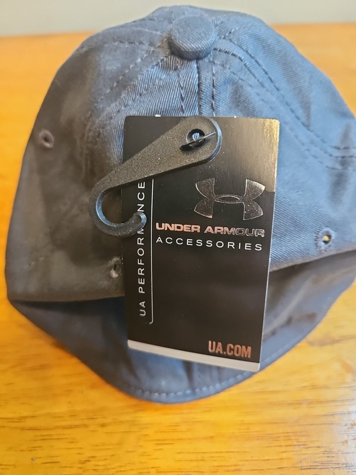 NWT Men's Under Armour Logo Patch Blue Baseball Hat Cap. Stretch Fit ...
