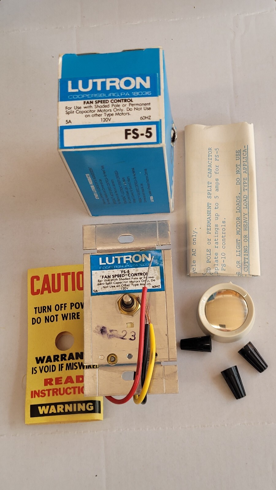 NOS Lutron FS-5 Fan Speed Control 5A 120V | eBay