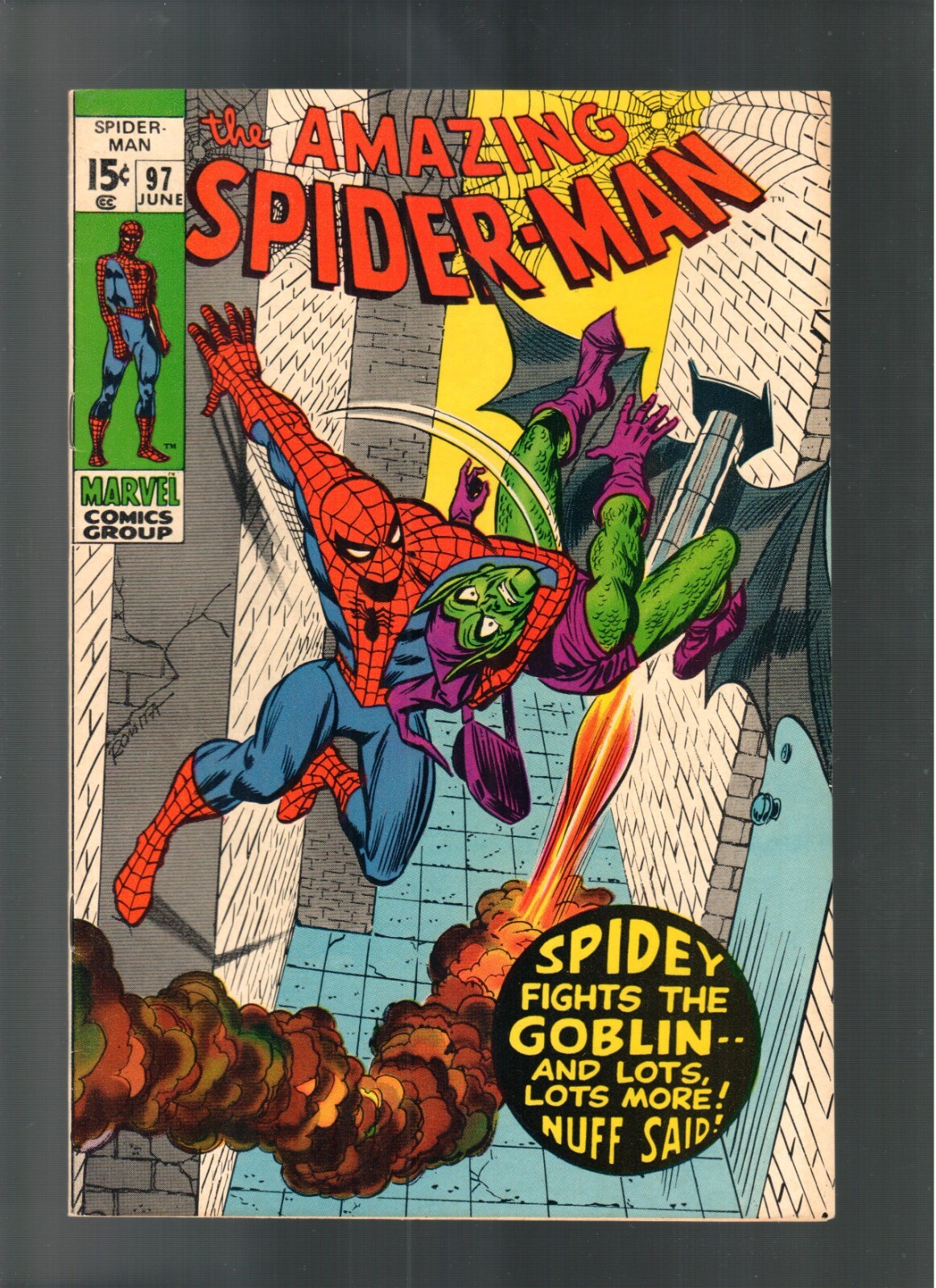 AMAZING SPIDER-MAN # 97 ( 1971 ) GREEN GOBLIN DRUG ISSUE! MARVEL COMICS ...